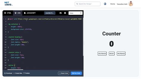 Yasodha Valli Katta On Linkedin Day 100daysofcode 100days Javascript Nxtwave Ccbp Counter
