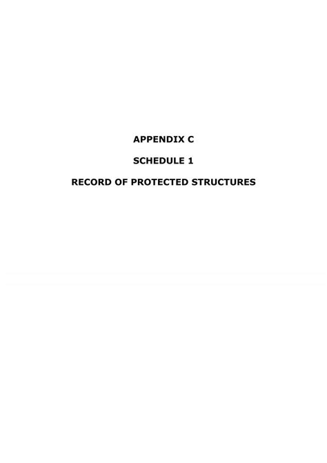 Appendix C Schedule 1 Record Of Protected Structures