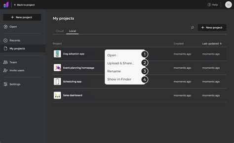 home dashboard