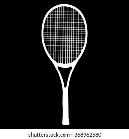 Black White Tennis Racket Stock Vector Royalty Free 368962580