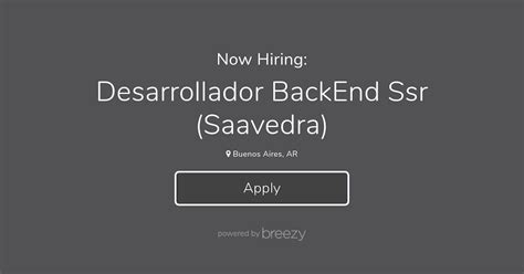 Desarrollador Backend Ssr Saavedra At Accelone