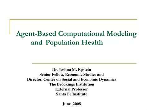 Ppt Agent Based Computational Modeling And Population Health Powerpoint Presentation Id 9276742
