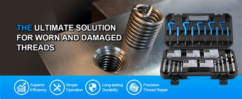 Kolvoii 156 Piece Sae Helicoil Thread Repair Kit 1 4 5 16 3 8 7 16