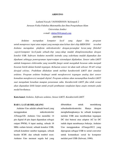 Laporan Sensor Jarak Ultrasonik Pdf