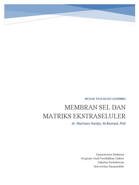 Lembar Kerja Membran Sel Dan Matriks Ekstraseluler Dmh Pdf