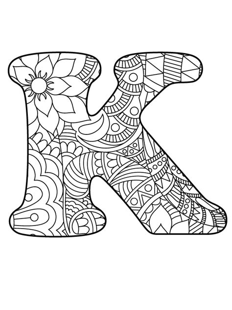 Letter V Mandala Alphabet Coloring Page Free Printable Coloring Pages