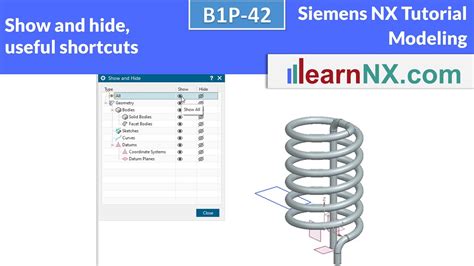 Siemens Nx Tutorial Show And Hide Useful Shortcuts Youtube