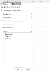 How To Filter By Bold Font In Excel With Example