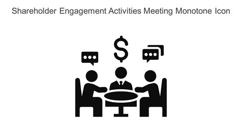 Shareholder Engagement Activities Meeting Monotone Icon In Powerpoint Pptx Png And Editable Eps
