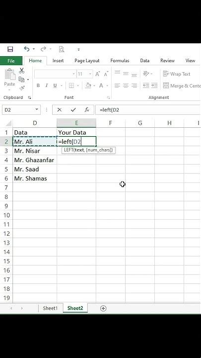 Left Function How To Use Left Function In Excel Excel Useful Formulas Shorts Youtube