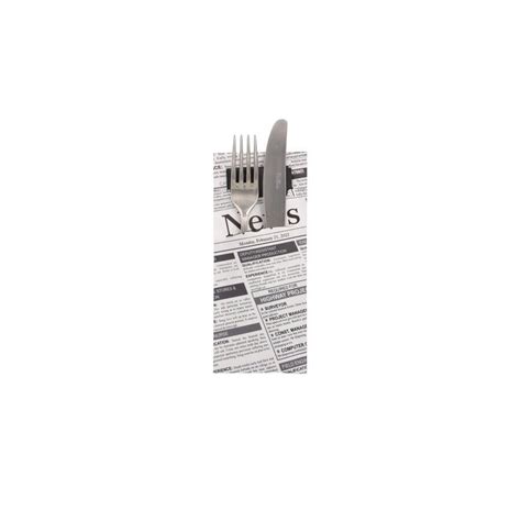 Bestecktaschen 20 Cm X 85 Cm Schwarzweiss Newsprint Inkl Schwarzer