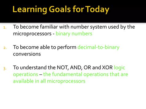 Lecture4 Binary Numbers Logic Operations Ppt