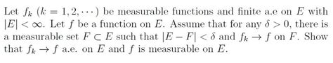 let fk k 1 2 ⋯ be measurable functions and finite
