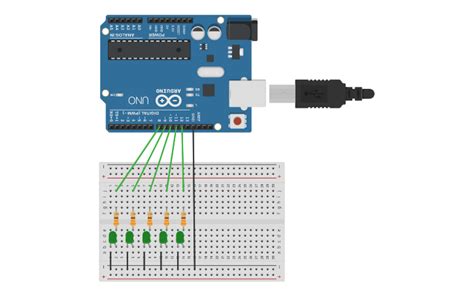 Multiple Leds Breadboards With Arduino In Tinkercad Images
