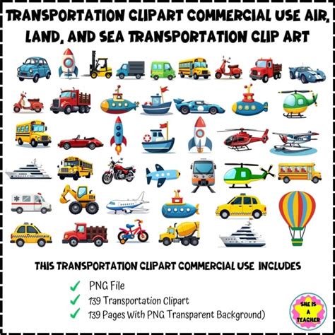 Transportation Clipart Commercial Use Air Land And Sea Transportation