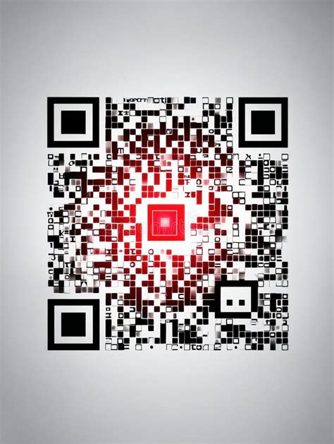 Corrupted Qr Code Design With Red Highlight On Clean Background