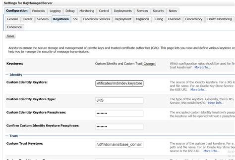 Error Weblogic Application Server Fails With No Identity Key