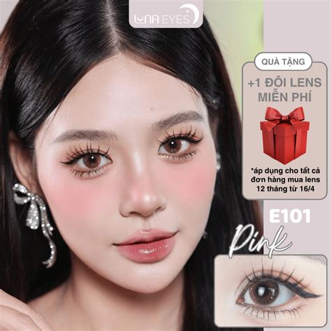 1 Year Kính áp Tròng Luna Eyes E101 Pink Lens Size Vừa Shopee