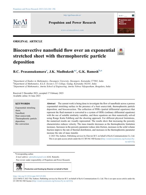 Bioconvective Nanofluid Flow Over An Exponential Stretc2023propulsion And Pdf
