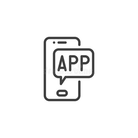 Mobile App Line Icon Stock Vector Illustration Of Device 316694725