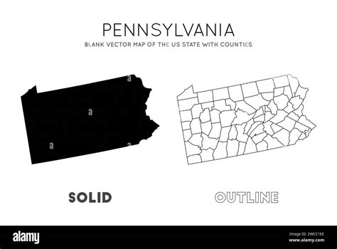 Pennsylvania Map Blank Vector Map Of The Us State With Counties
