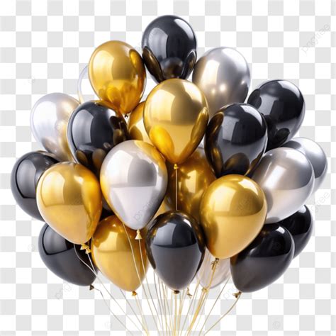 배경에 현실적인 검은색 흰색과 황금색 풍선 현실적인 풍선 황금 풍선 풍선 Png 일러스트 및 이미지 에 대한 무료 다운로드 Pngtree