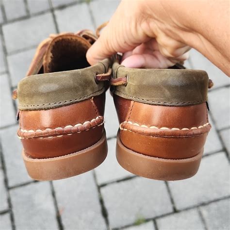 Sebago Shoes Sebago Docksides Two Tone Brownnavygreen Slipon