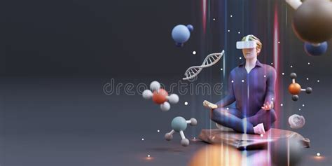 Users Of Vr Goggles And Molecular Science Images Virtual Reality Display Ar Glasses Dna