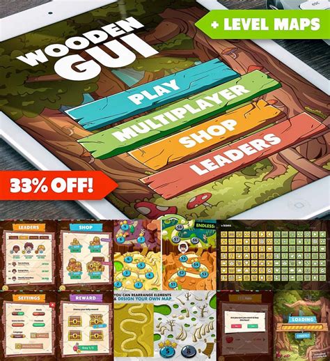 Wooden GUI And Game Level Map Bundle Free Download