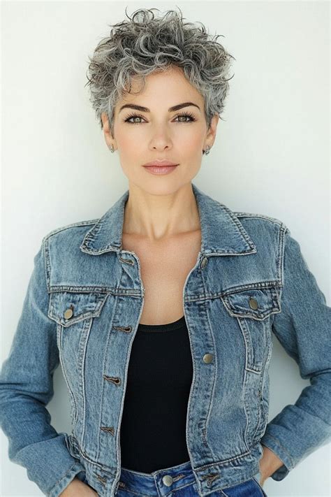 30 Pixie Styles For Wavy Or Curly Gray Hair In 2025 Thin Hair Short