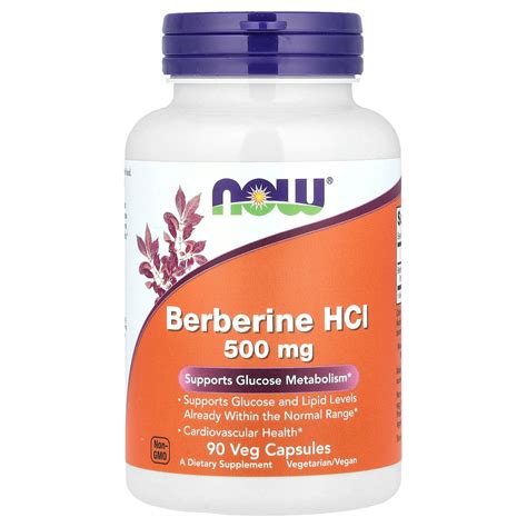 Now Foods Berberine Hci 500 Mg 90 Vegetarian Capsules Walmart