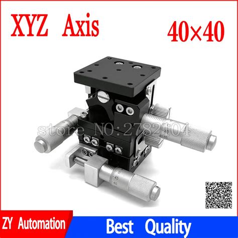 Xyz 축 4040 트리밍 스테이션 수동 변위 플랫폼 선형 스테이지 슬라이딩 테이블 4040mm Ld40 Lm Xyz40