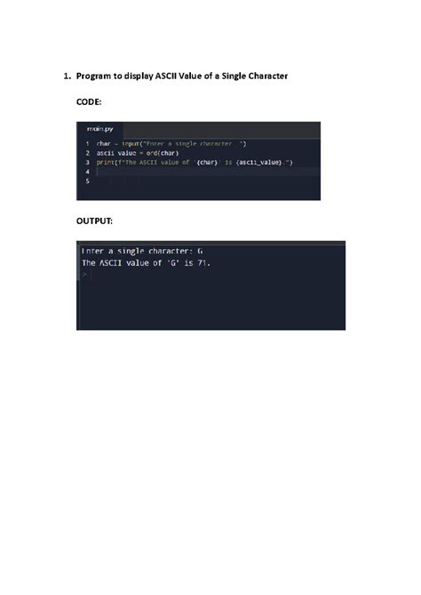 Assingment 6 Python Mechanical Engineering Program To Display ASCII