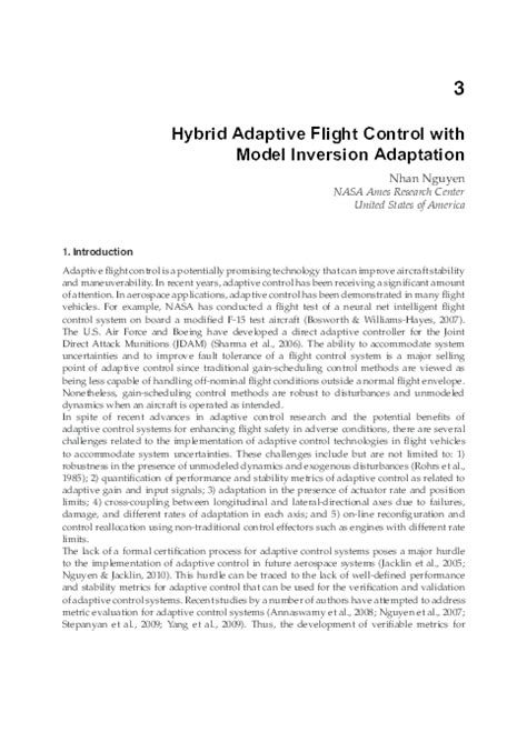 pdf hybrid adaptive flight control with model inversion adaptation
