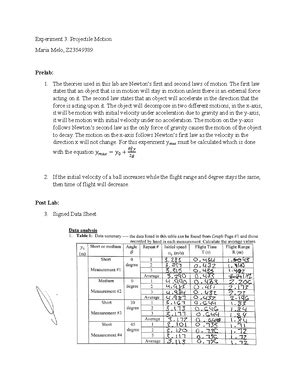Physics Lab Experiment Collision Lab Report Experiment Collision Maria Melo Z Pre Lab