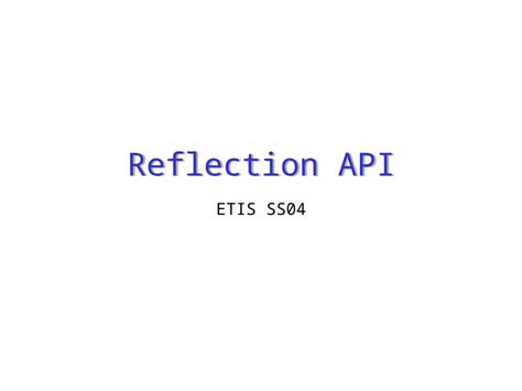 Ppt Reflection Api Etis Ss04 Reflection Api2 Gliederung Motivation