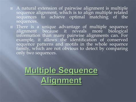 Sequence Alig Sequence Alignment Pairwise Alignment Pptx Genetics