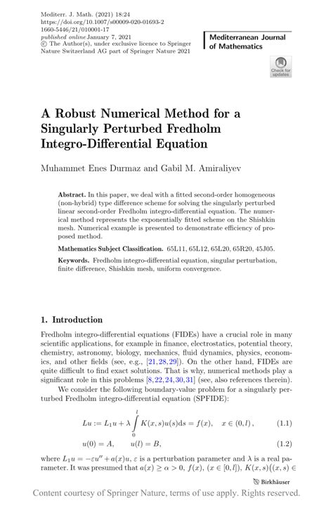 A Robust Numerical Method For A Singularly Perturbed Fredholm Integro