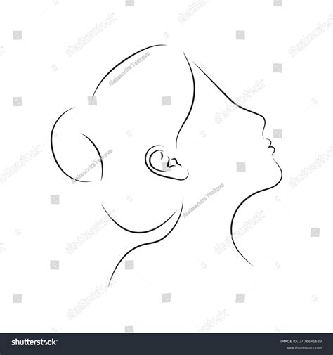 Woman Line Art Portrait Thin Lines Stock Vector Royalty Free 2476645639 Shutterstock