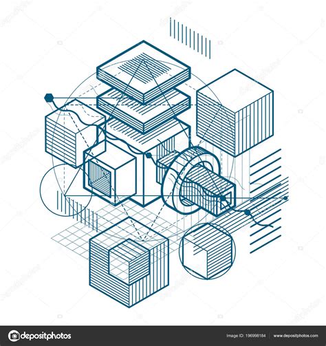 Abstract Isometric Lines Shapes Background Stock Vector By ©ostapius