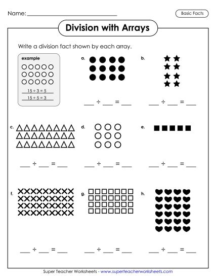 Division Arrays Printable Pdf Worksheet