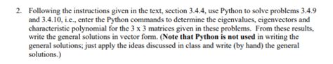 solved exercise 3 4 9 a compute eigenvalues and