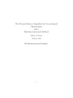 The Steepest Descent Algorithm For Unconstrained The Steepest Descent Algorithm For