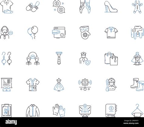 Apparel Mill Line Icons Collection Garments Textiles Weaving Knitting Cutting Sewing