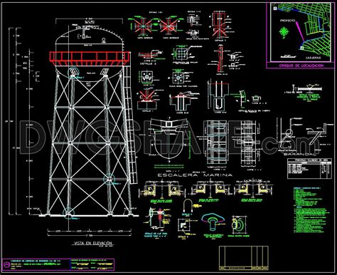 601 Free Download Structural Cad Template Dwg For 20m High Water Tank