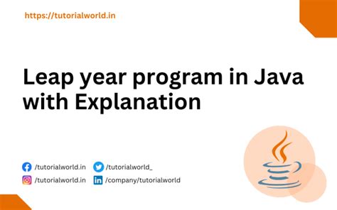Leap Year Program In Java With Explanation Tutorial World