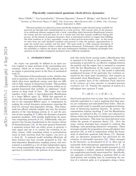 pdf physically constrained quantum clock driven dynamics