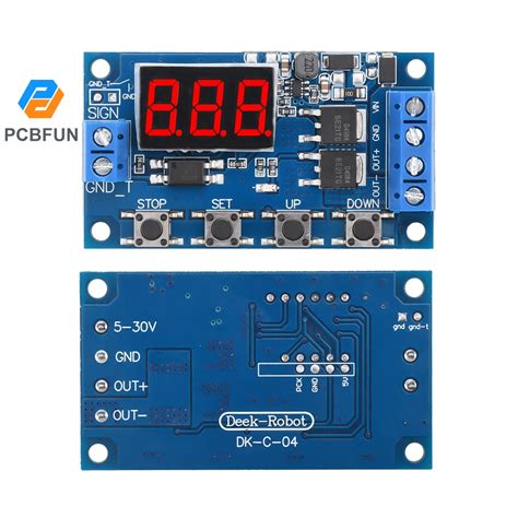 Pcbfun New Dc 12v Led Display Digital Delay Relay Timer Control Switch