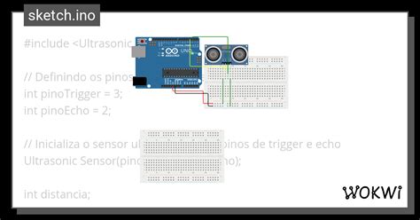Aula 34 Sensor De Distância Wokwi Esp32 Stm32 Arduino Simulator