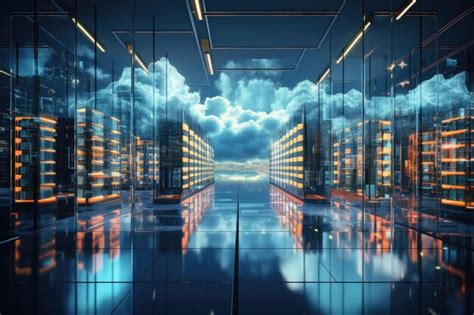 Premium Ai Image Data Center And Server Room Technology Background Generative Ai